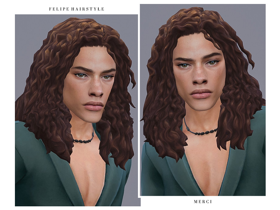 Felipe Hair by -Merci- from TSR • Sims 4 Downloads